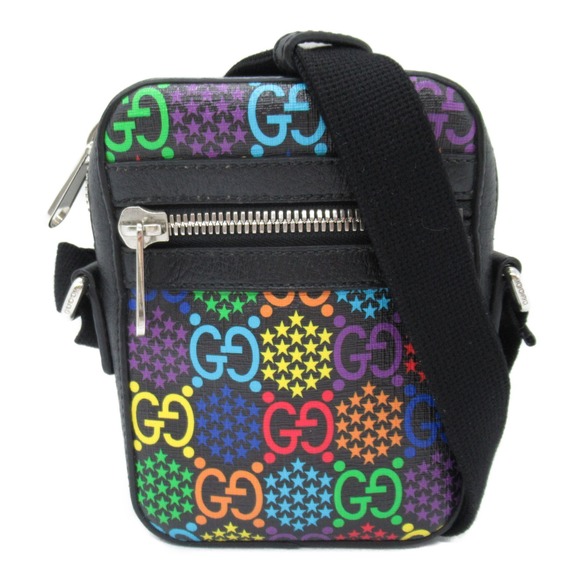 Gucci | Bags | Gucci Gg Psychedelic Shoulder Bag Coated Canvas Black ...